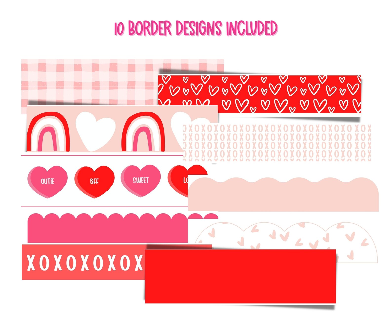 Valentine Bulletin Board Kit Printable. Heart Day Classroom Decor ...