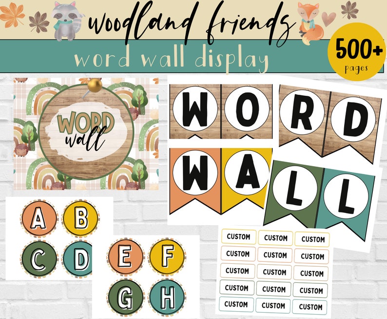 Woodland Animals Editable CLASSROOM DECOR Bundle Elementary - Etsy