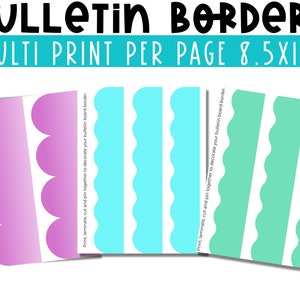 Solid Bulletin Board Borders Bundle. 55 COLORS Modern Printable ...