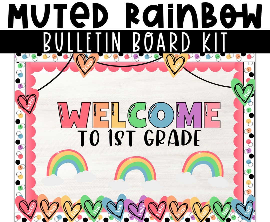 Rainbow Bulletin Board Kit Back to School | Editable Bulletin Board ...