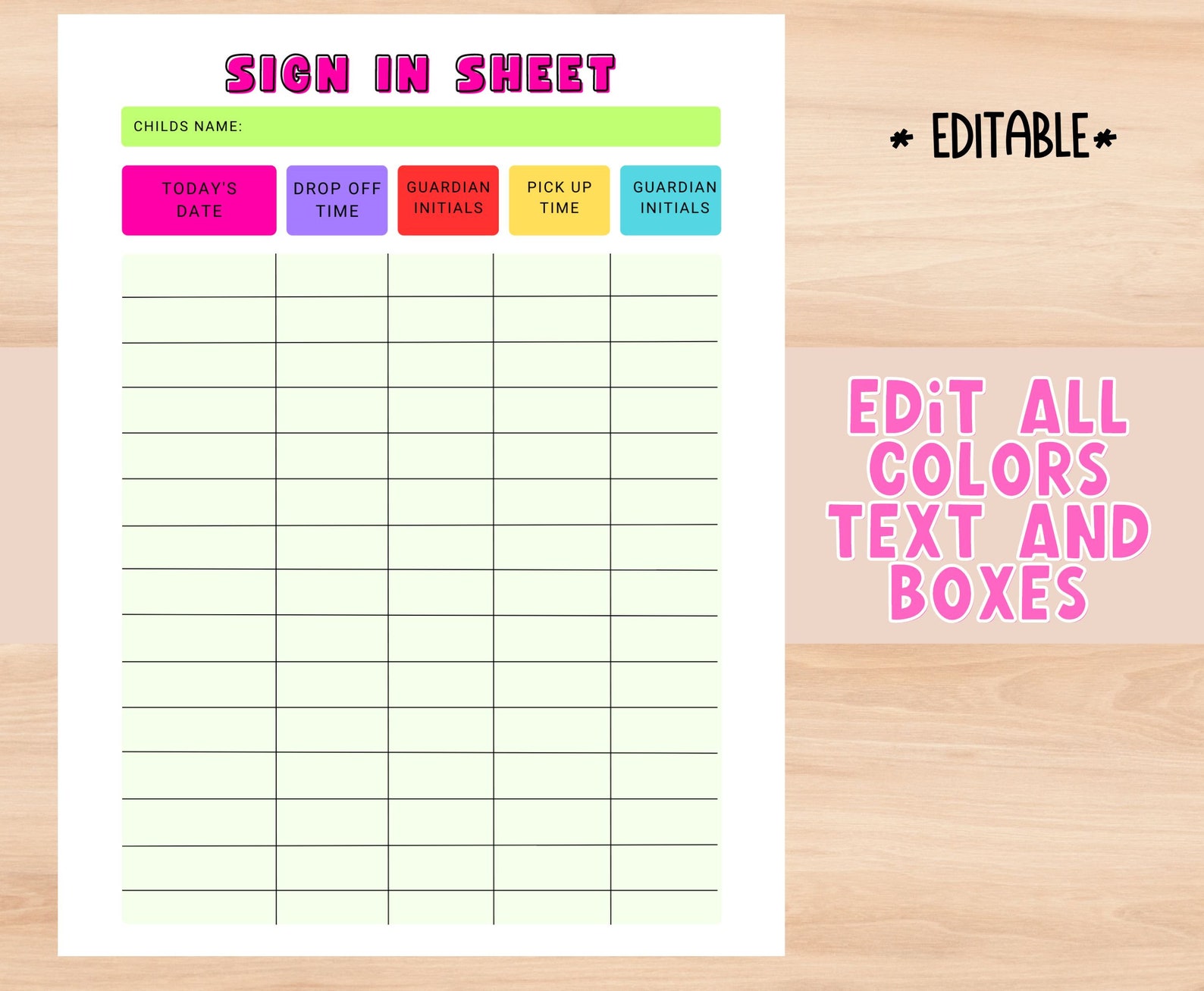 Preschool Daily Schedule Daycare Schedule EDITABLE Template. Sign in ...