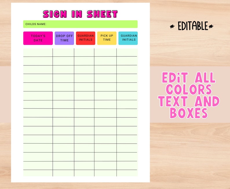 Preschool Daily Schedule Daycare Schedule EDITABLE Template. Sign in ...