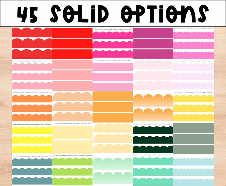 Solid and Pattern Bulletin Board Borders Bundle. 200 Designs - Etsy