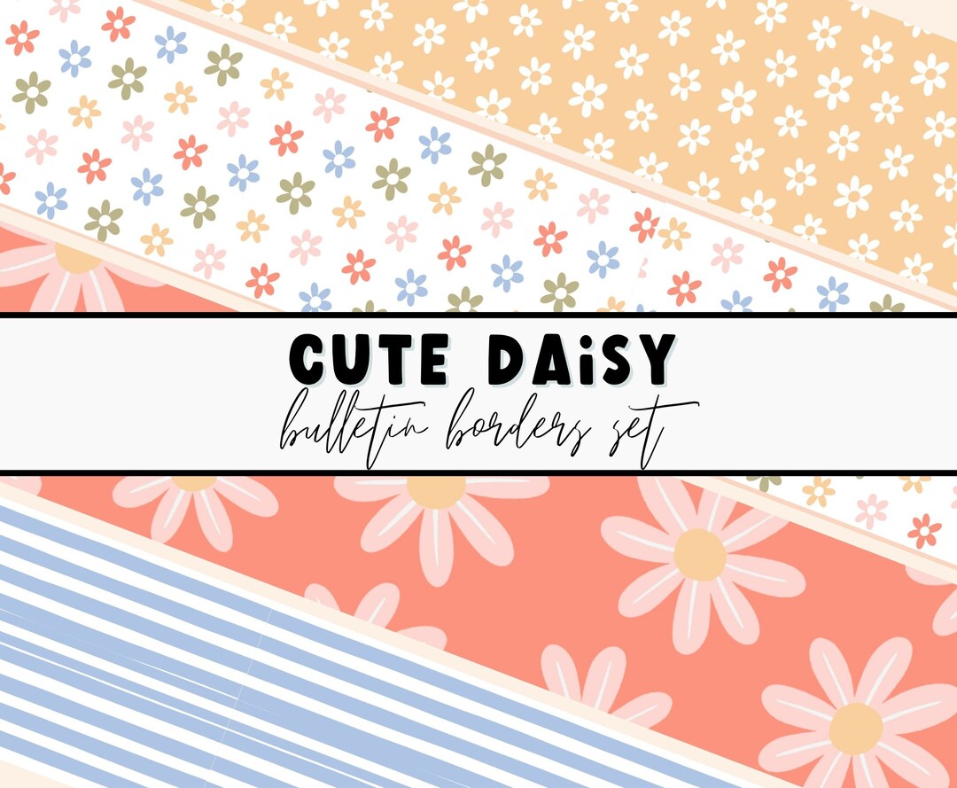 FUN Boho Daisy & Floral Bulletin Board Borders. Colorful Printable ...