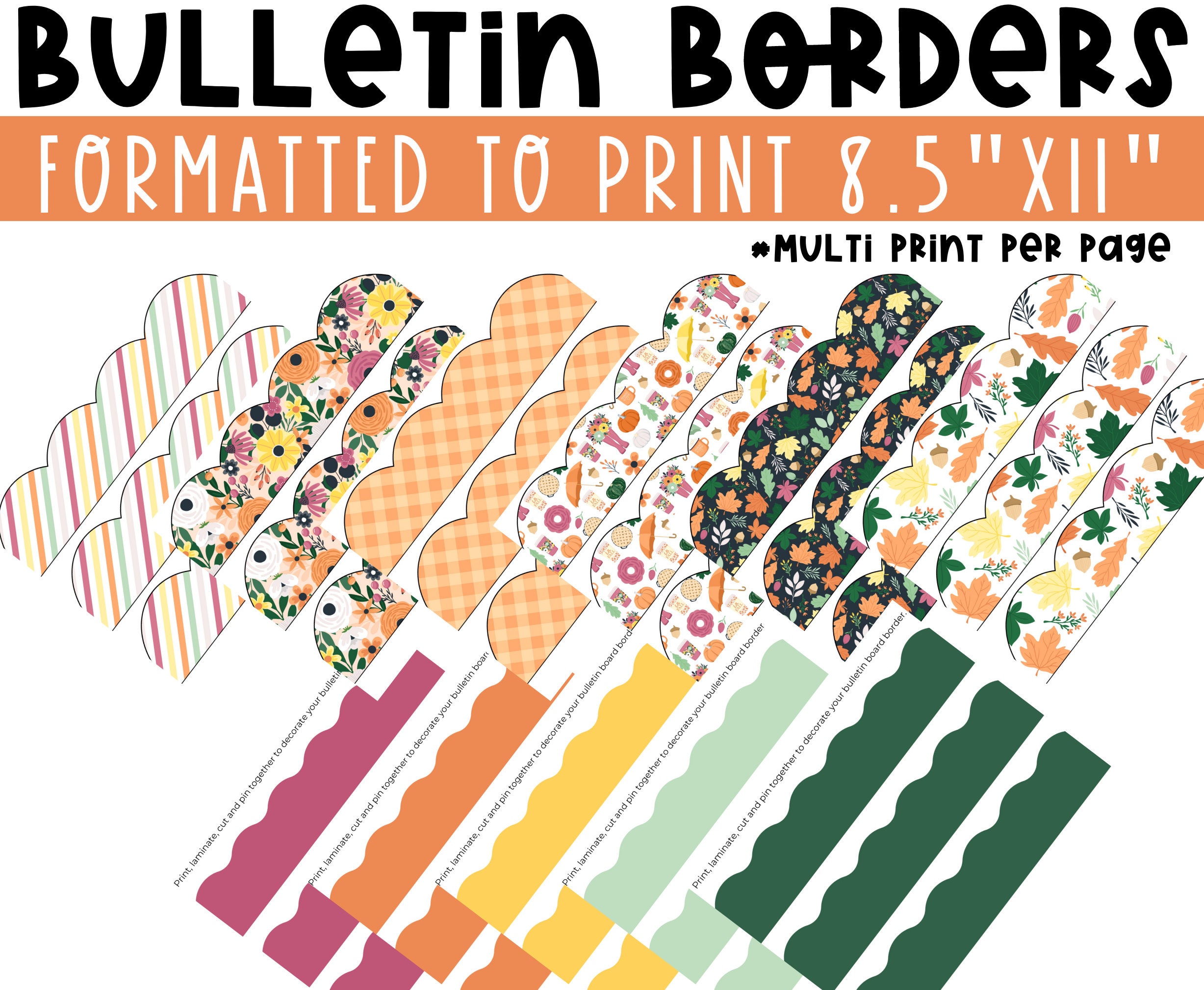 Boho Fall Bulletin Board Kit | Fall Bulletin Board | Boho Pumpkin ...