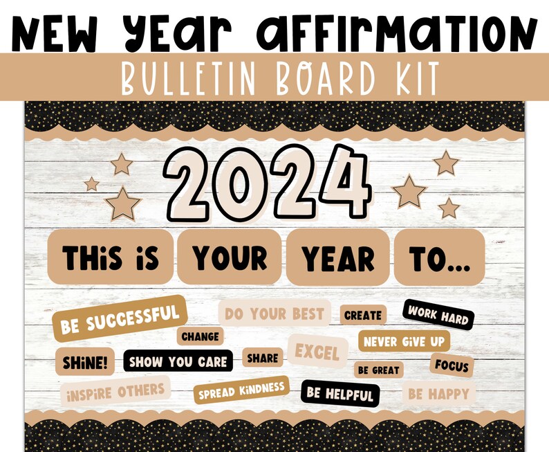 Daily Affirmation Bulletin Board Kit Printable Boho Bulletin - Etsy
