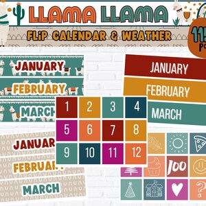 Llama Theme Editable Classroom Decor Bundle | Modern Elementary ...