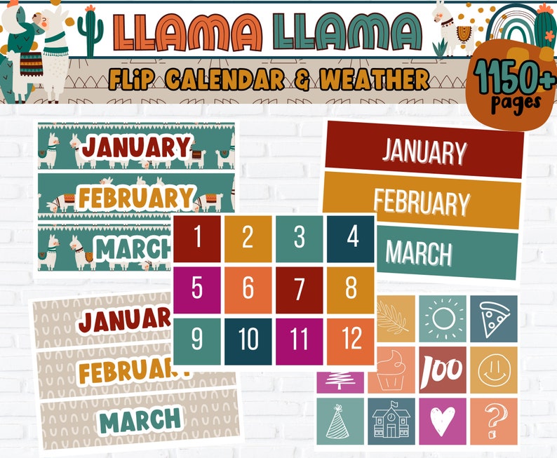 Llama Theme Editable Classroom Decor Bundle | Modern Elementary ...