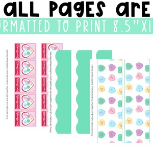 Candy Hearts Valentine Affirmations Bulletin Board Kit. Editable ...