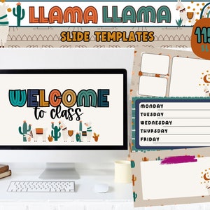 Llama Theme Editable Classroom Decor Bundle | Modern Elementary ...