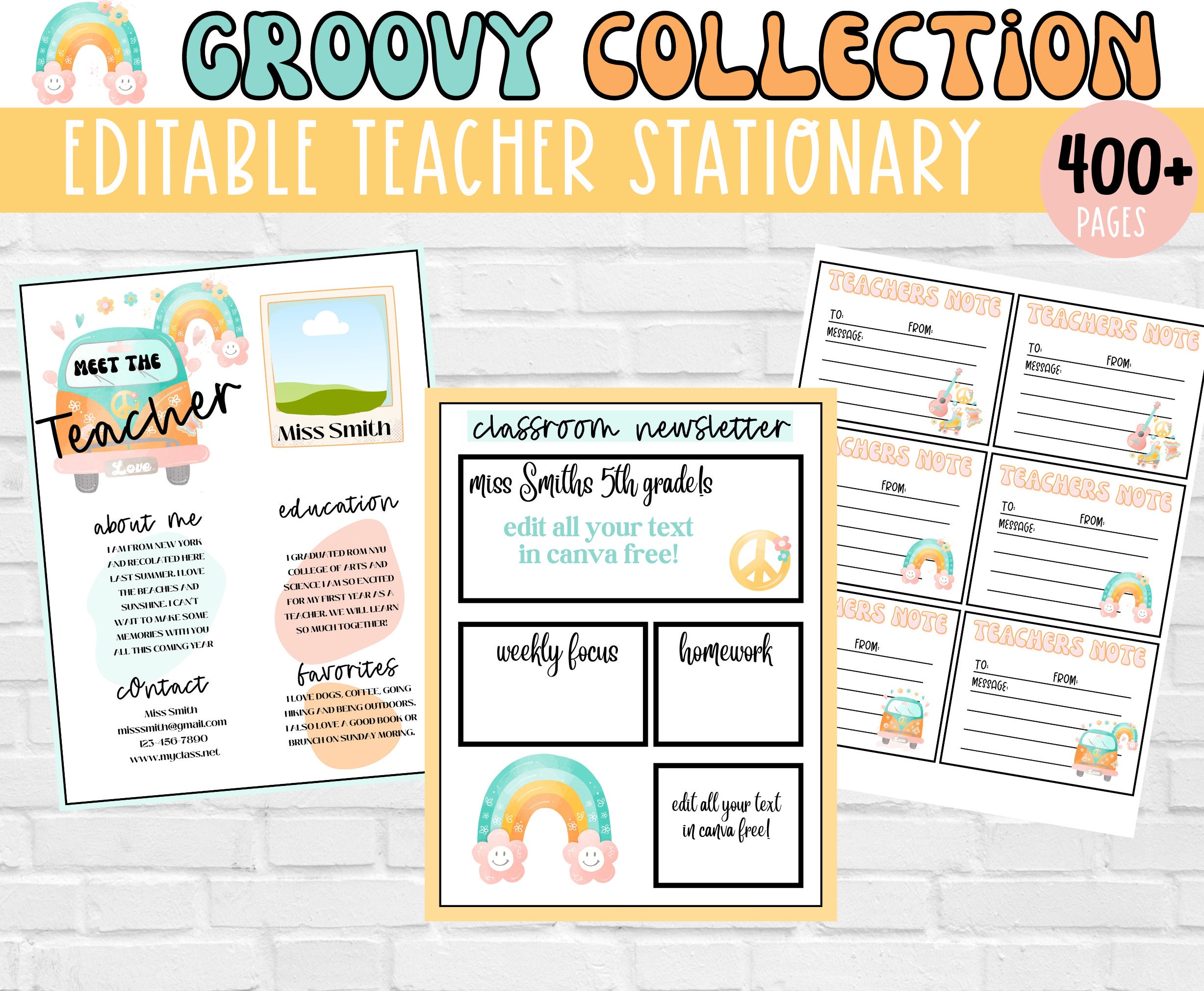 Groovy CLASSROOM DECOR Full Bundle Meet the Teacher Shapes Abc's ...