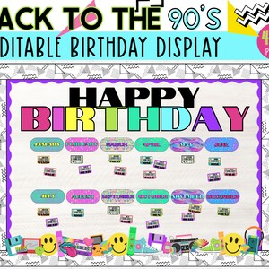 90's Theme Editable CLASSROOM DECOR Bundle | Elementary Classroom Decor ...