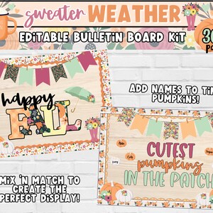 Pastel Pumpkin Fall Theme Editable Classroom Decor Bundle | Fall Slides ...