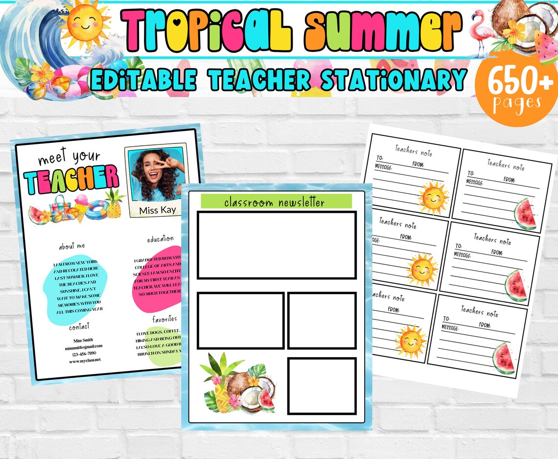 Bright Tropical Summer CLASSROOM DECOR Bundle Elementary - Etsy