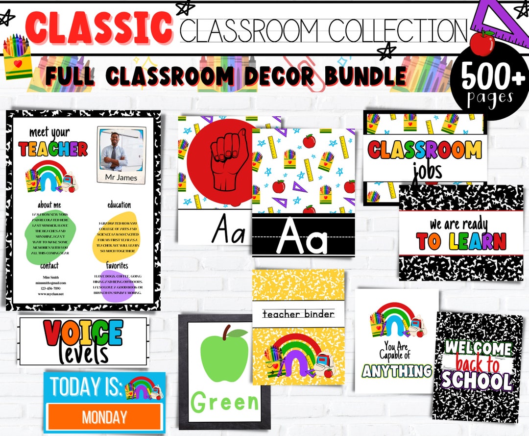 Primary Classroom Editable CLASSROOM DECOR Bundle | Elementary ...