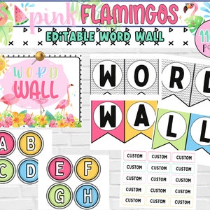 Flamingo Summer Theme Editable CLASSROOM DECOR Bundle | Elementary ...