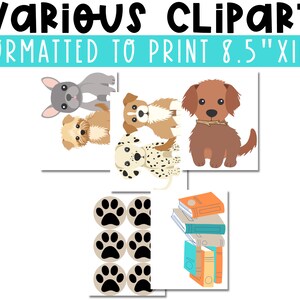 Library Book Dog Back to School Bulletin Board Kit | Easy and Modern ...