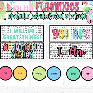 Flamingo Summer Theme Editable CLASSROOM DECOR Bundle | Elementary ...