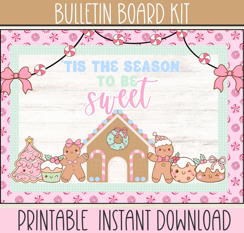 Tis the Season to Be Sweet | Pink Christmas Bulletin | Christmas ...