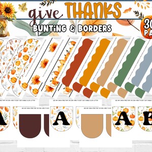 Thanksgiving Theme Editable Holiday Classroom Decor Bundle | Modern ...