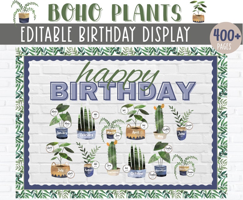 Boho Plants CLASSROOM DECOR Full Bundle Meet the Teacher - Etsy