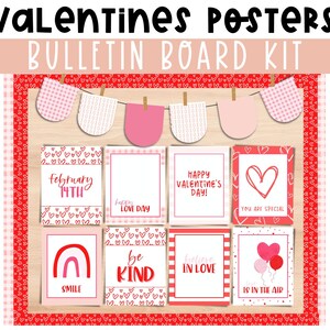 Valentine Bulletin Board Kit Printable. Heart Day Classroom Decor ...