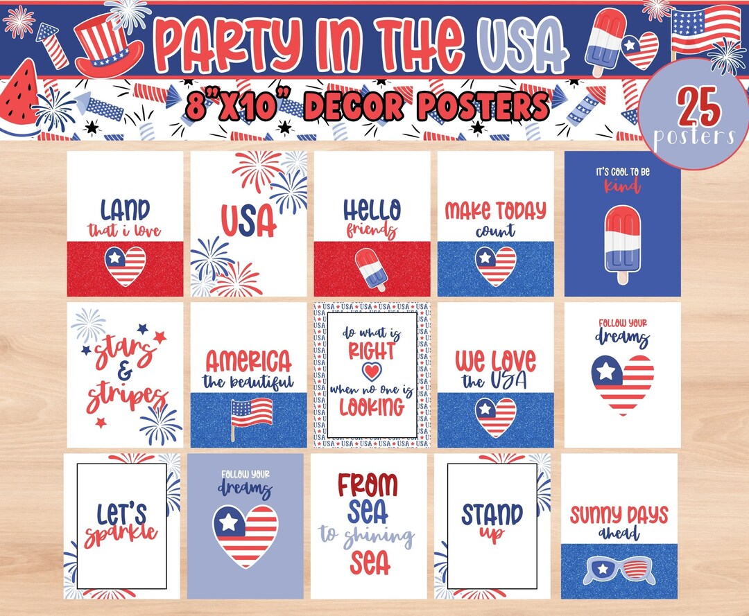 USA CLASSROOM POSTERS | Elementary Classroom Decor | 4TH July Posters ...