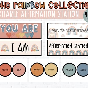 Boho Rainbow CLASSROOM DECOR Full Bundle Meet the Teacher | Shapes ...