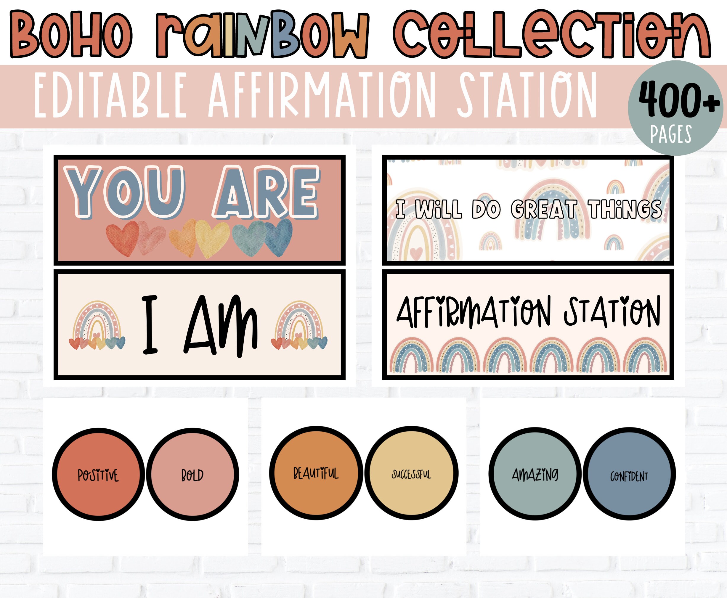 Boho Rainbow CLASSROOM DECOR Full Bundle Meet the Teacher - Etsy