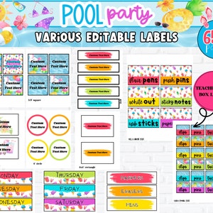 Bright Pool Party Summer CLASSROOM DECOR Bundle | Elementary Classroom ...