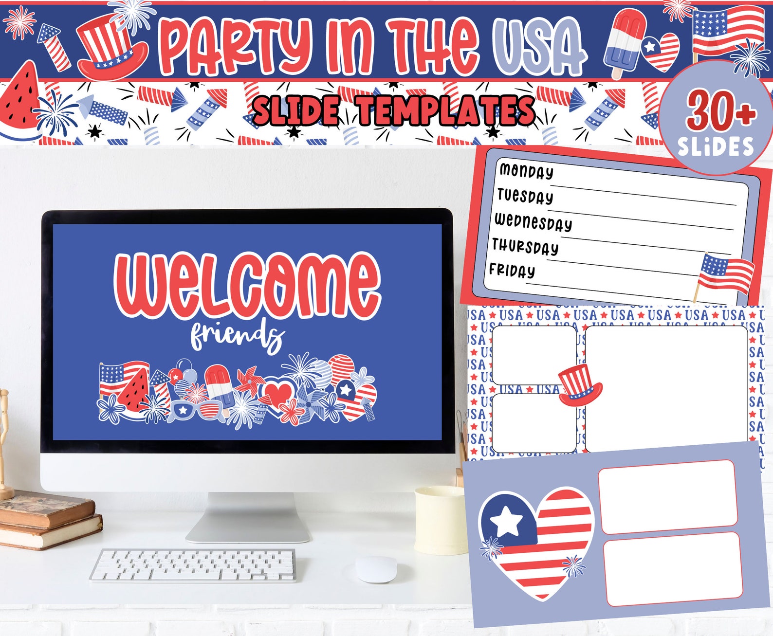 USA American Theme Editable CLASSROOM DECOR Bundle | Elementary ...