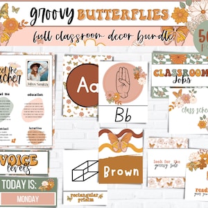 Groovy Butterfly Editable CLASSROOM DECOR Bundle | Elementary Classroom ...