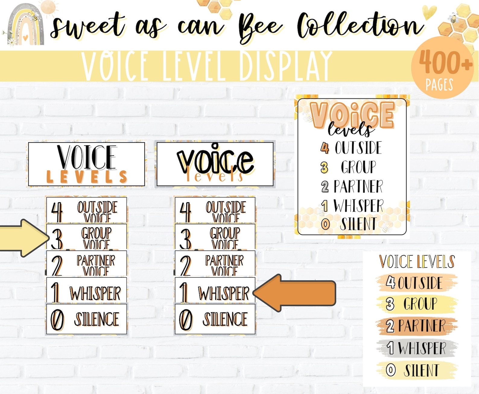 Bee Editable CLASSROOM DECOR Bundle Elementary Classroom Decor Modern ...