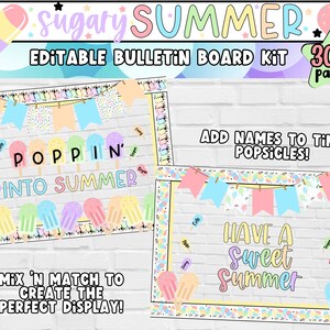Pastel Summer Popsicle Theme Editable Classroom Decor Bundle | Modern ...