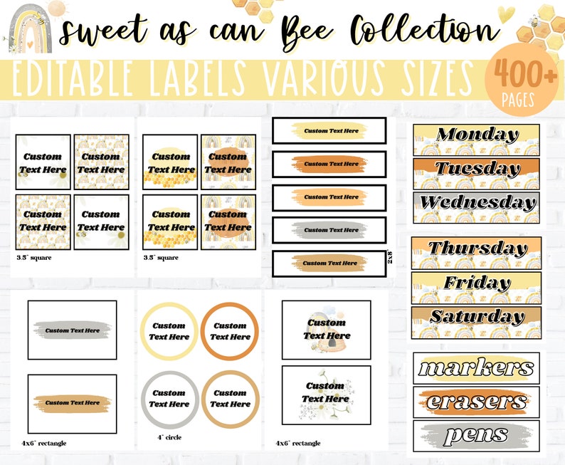 Bee Editable CLASSROOM DECOR Bundle Elementary Classroom - Etsy