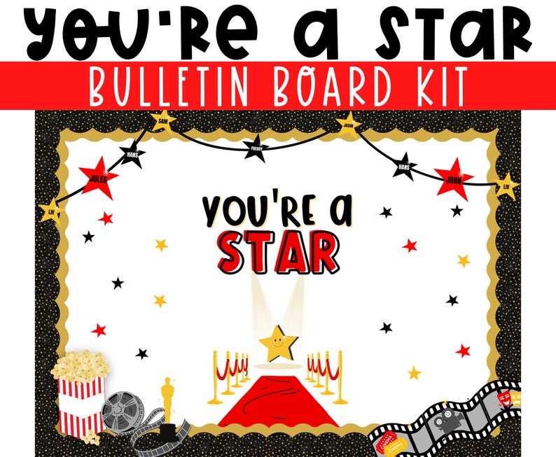 You're a Star Movie Star Themed Bulletin Board Kit | DIY Classroom ...