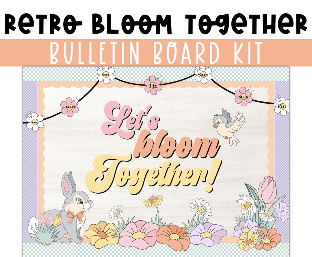 Retro Easter Bunny Spring Bulletin Kit | Retro Easter Bulletin Kit ...