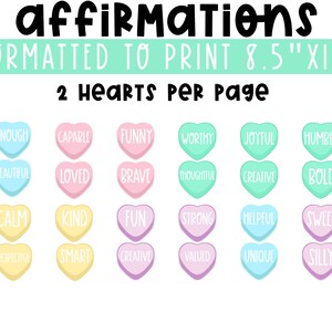 Candy Hearts Valentine Affirmations Bulletin Board Kit. Editable ...