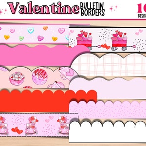 PRINTABLE Valentine Bulletin Board Borders. Printable Classroom Borders ...