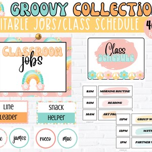 Groovy CLASSROOM DECOR Full Bundle Meet the Teacher | Shapes | Abc's ...