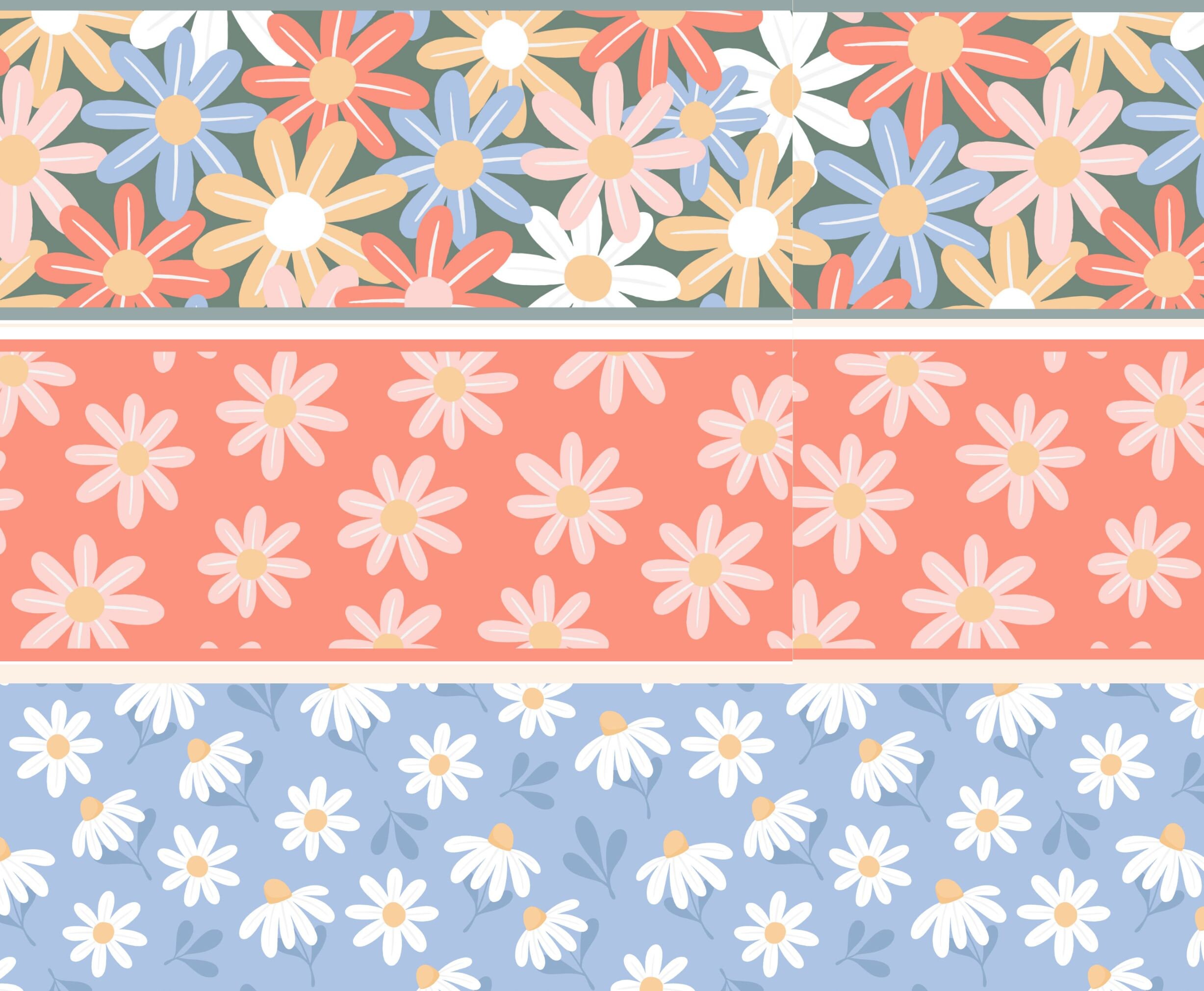 FUN Boho Daisy & Floral Bulletin Board Borders. Colorful Printable ...