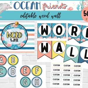 Ocean Sea Life Editable CLASSROOM DECOR Bundle | Elementary Classroom ...