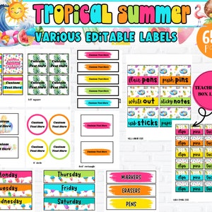 Bright Tropical Summer CLASSROOM DECOR Bundle | Elementary Classroom ...