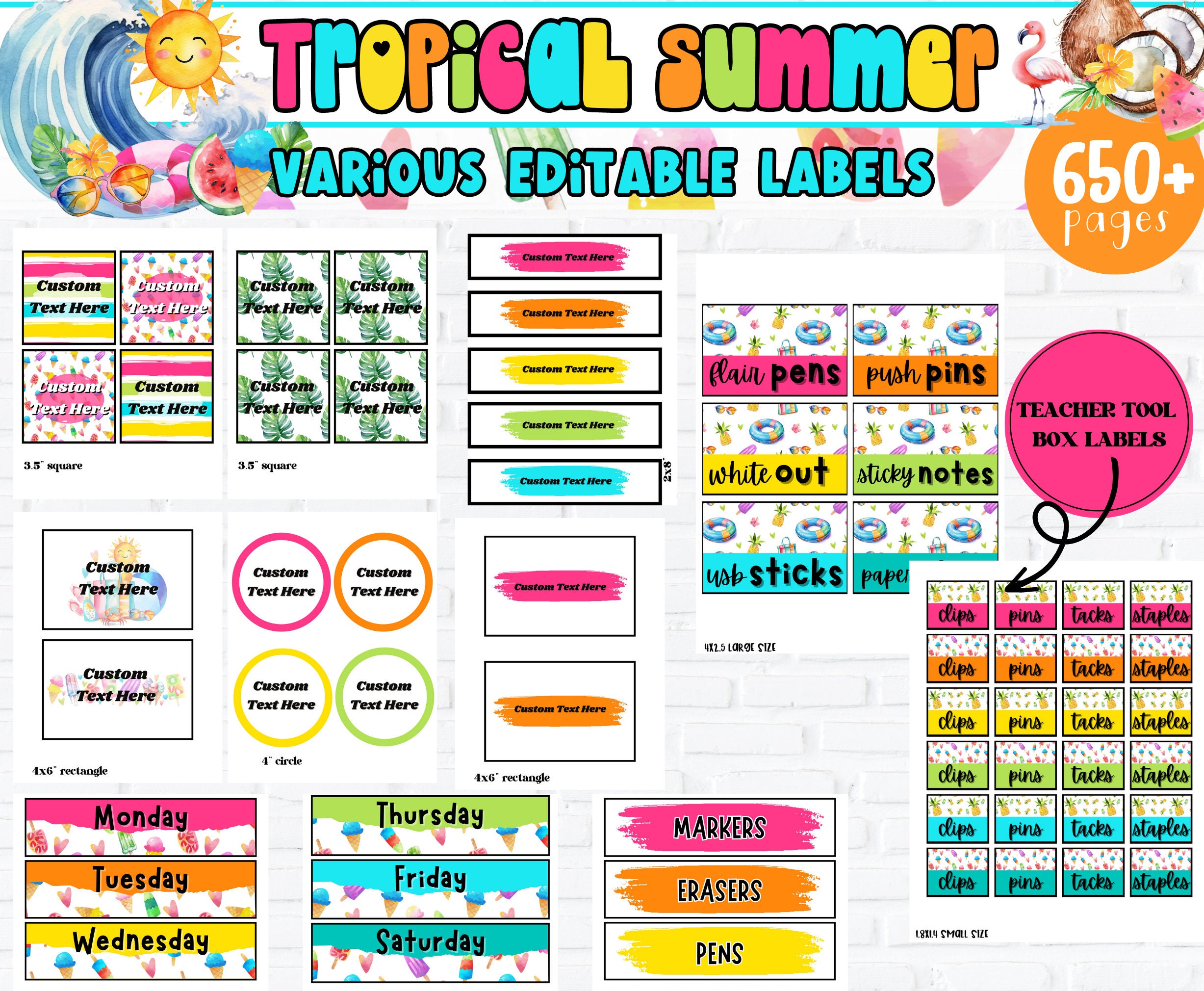 Bright Tropical Summer CLASSROOM DECOR Bundle Elementary - Etsy