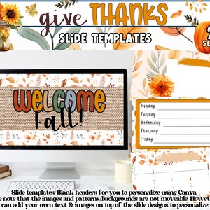 Thanksgiving Theme Editable Holiday Classroom Decor Bundle | Modern ...