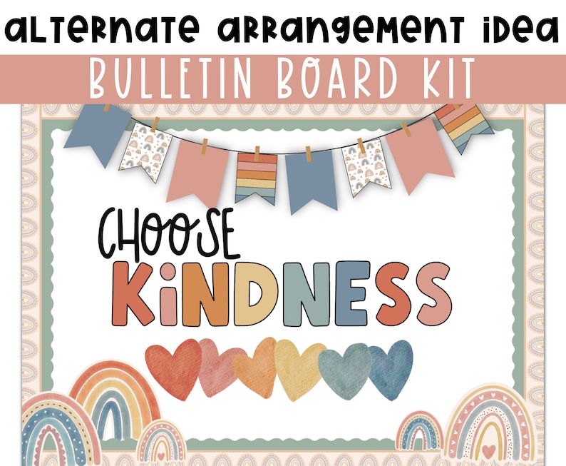 Boho Rainbow Back to School Bulletin Board Kit | Easy and Modern ...