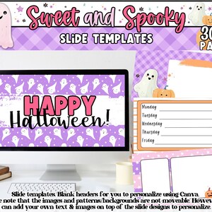 Pastel Halloween Theme Editable Holiday Classroom Decor Bundle | Modern ...