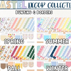 Seasonal Pastel Editable Classroom Decor Bundle | Modern Elementary ...