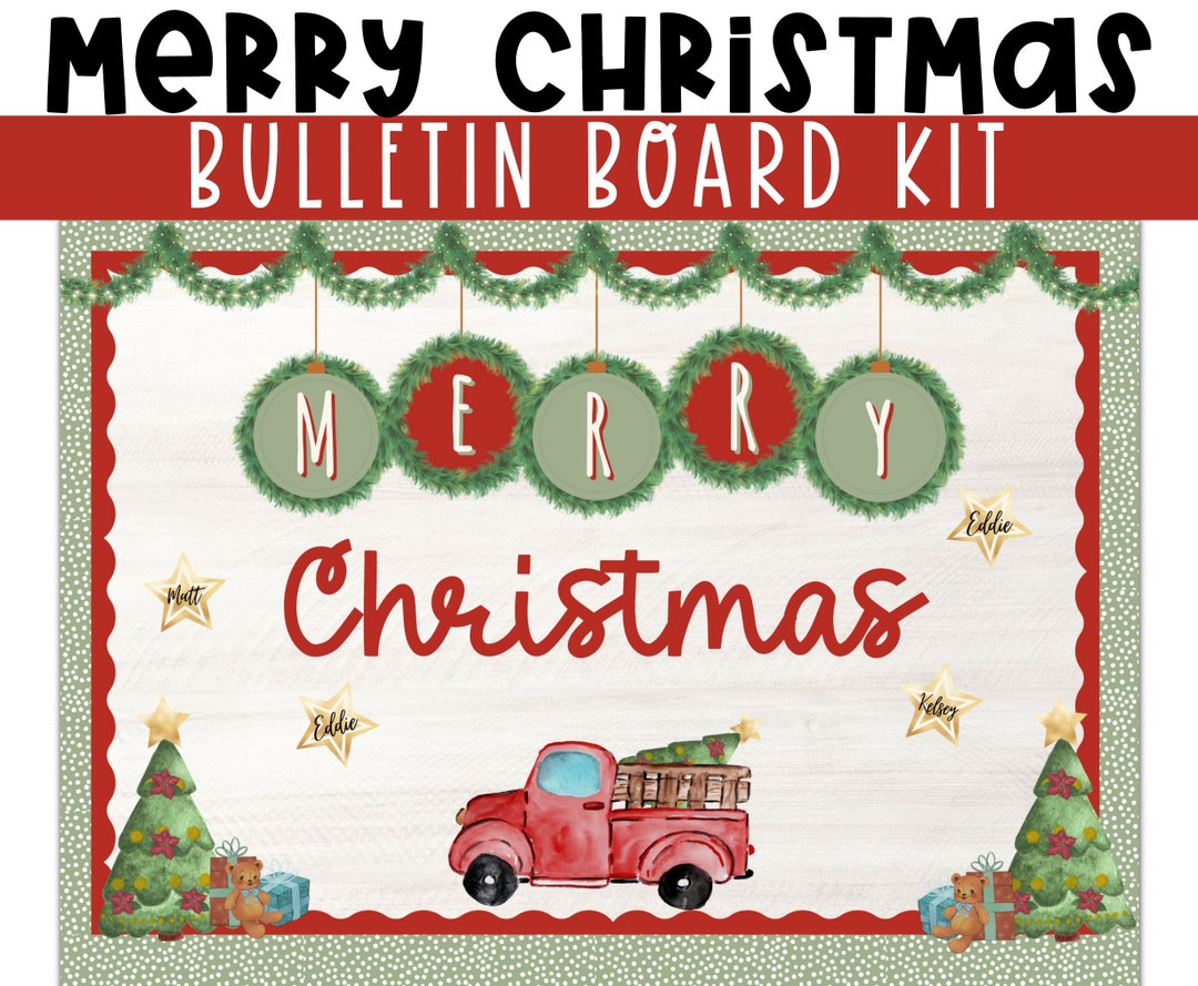 Merry Christmas Bulletin Board Kit | Warm Winter | December Holiday ...