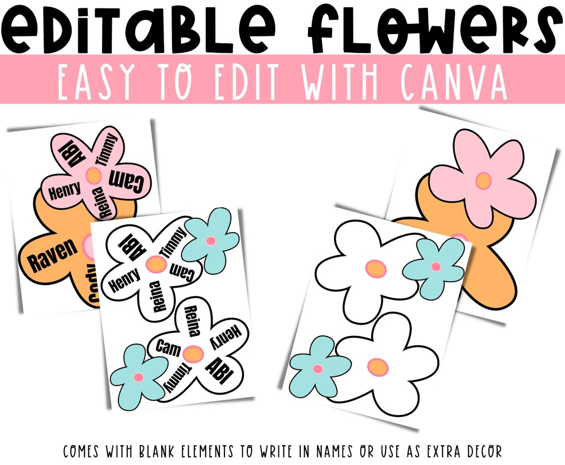 Groovy Spring Flower Bulletin Kit. We Bloom Class Bulletin - Etsy